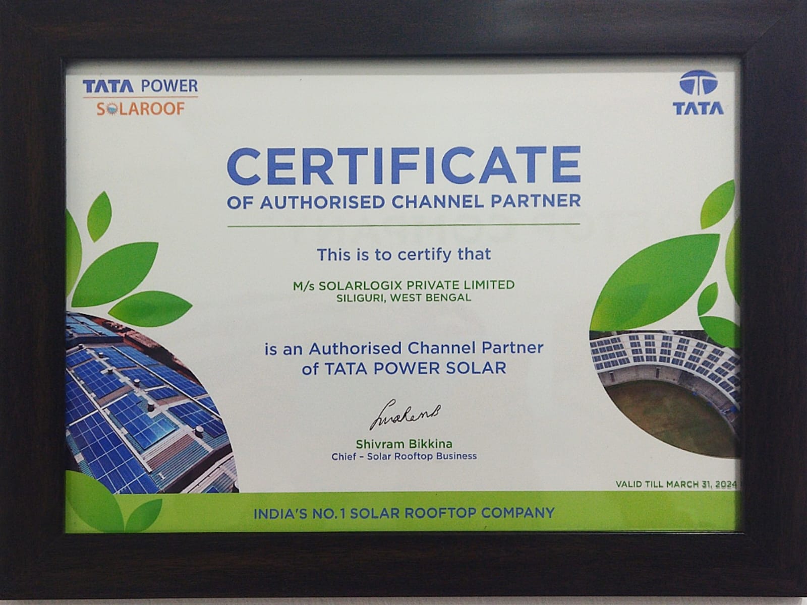 SolarLogix – Authorized Channel Partner with TATA Power Solaroof